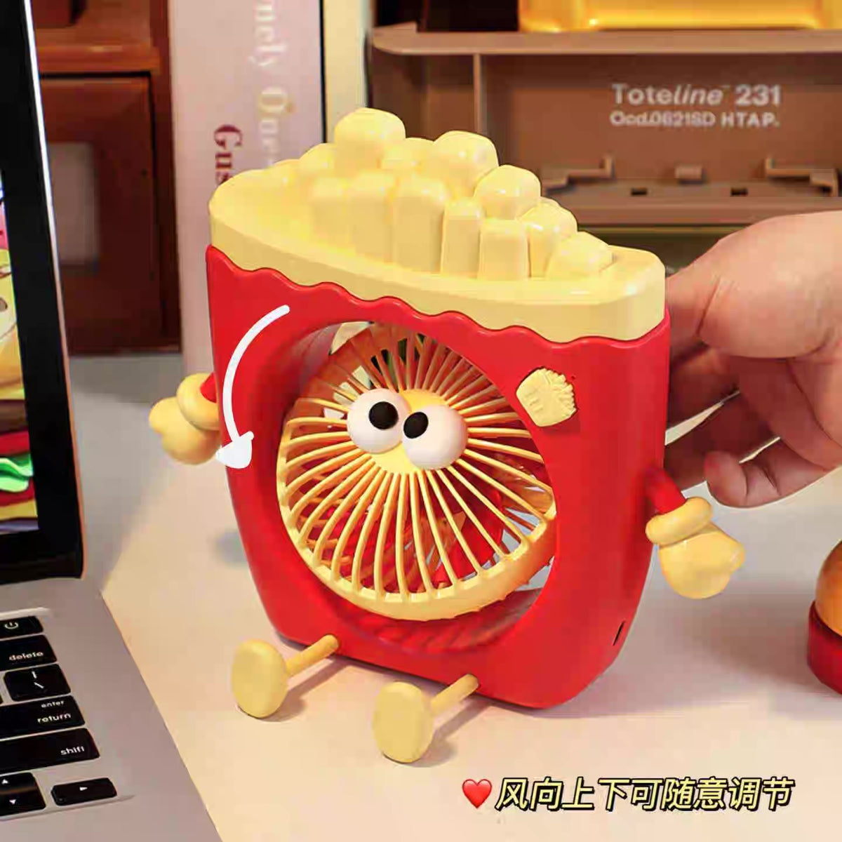 Burger & Fries Rechargeable Desk Fan – Chains & Charms