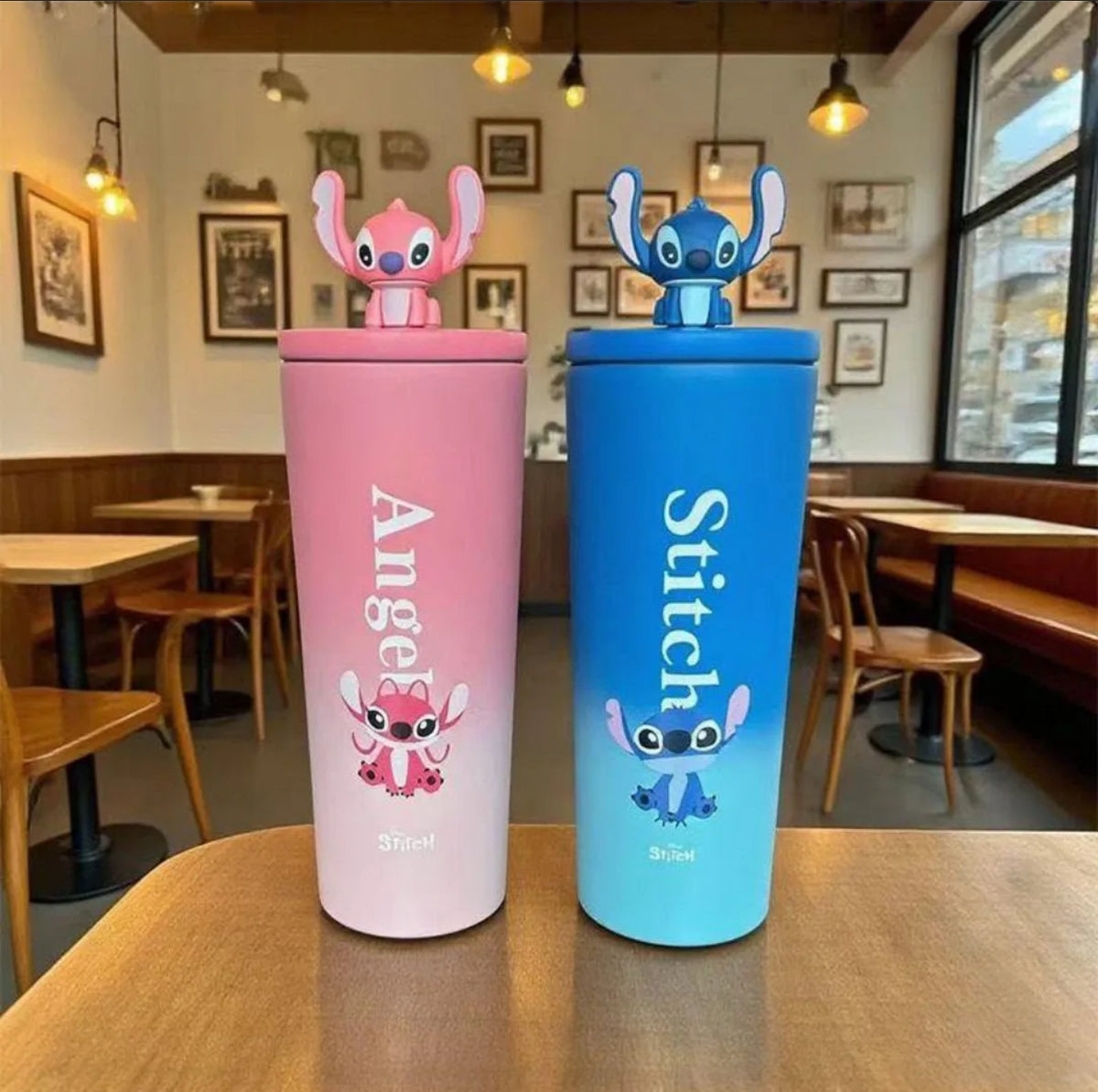 Stitch & Angel Tumbler – Chains & Charms